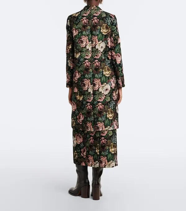 Dries Van Noten Floral Jacquard Midi Skirt