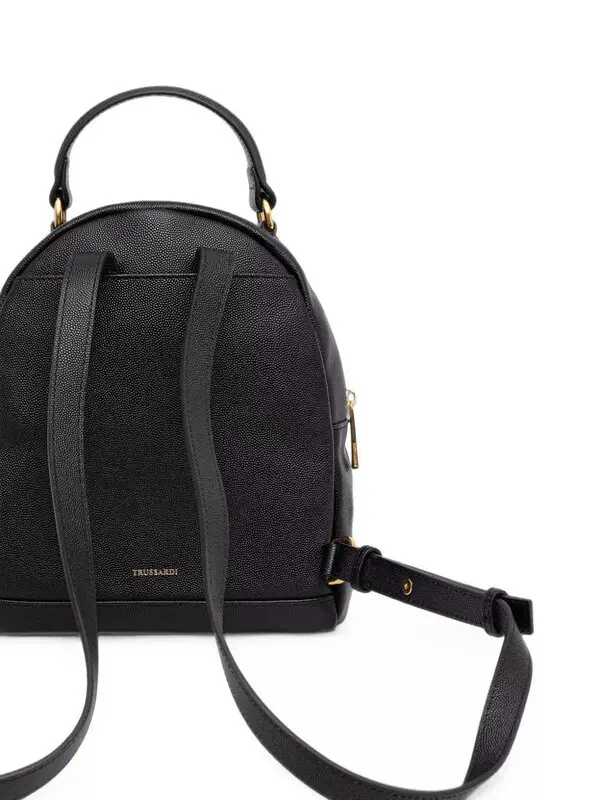 TRUSSARDI Small Cameo Logo-plaque Pebbled-effect Backpack
