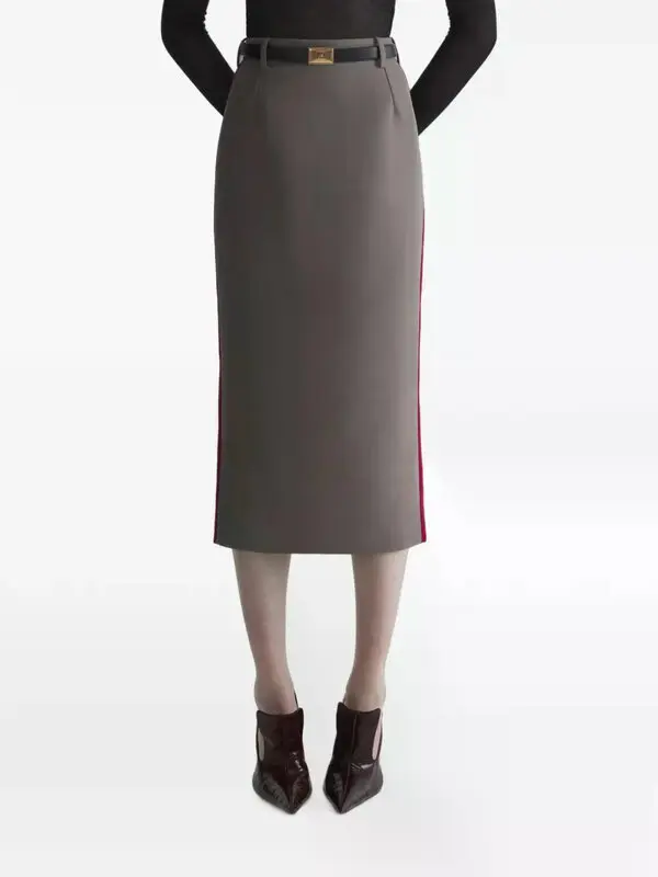 MUGLER Bi-color Midi Pencil Skirt