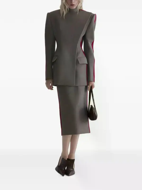 MUGLER Bi-color Midi Pencil Skirt