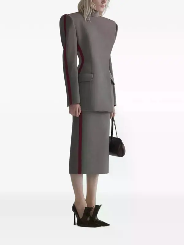 MUGLER Bi-color Midi Pencil Skirt