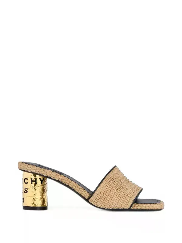 Givenchy Tape Raffia-effect Heeled Mules