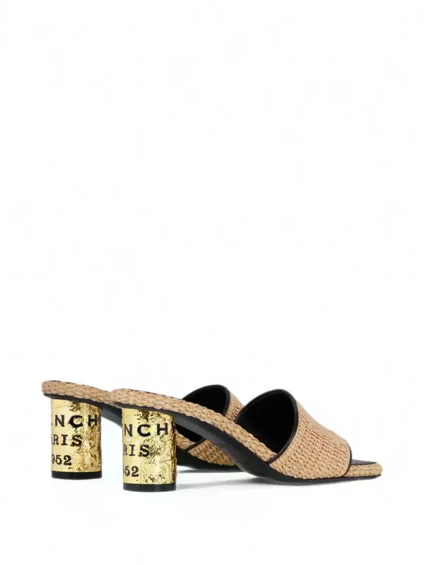 Givenchy Tape Raffia-effect Heeled Mules