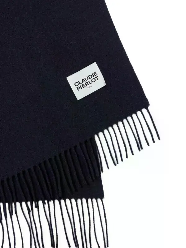 Claudie Pierlot Fringed Logo-patch Scarf