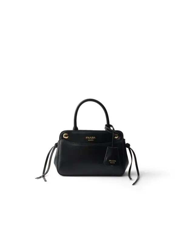 Prada Carry Mini Leather Handbag - Black