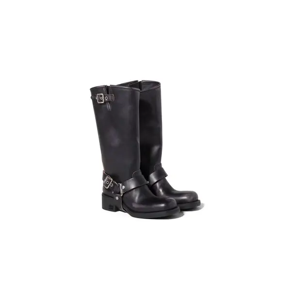 Miu Miu Leather Boots - Black