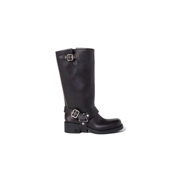Miu Miu Leather Boots - Black