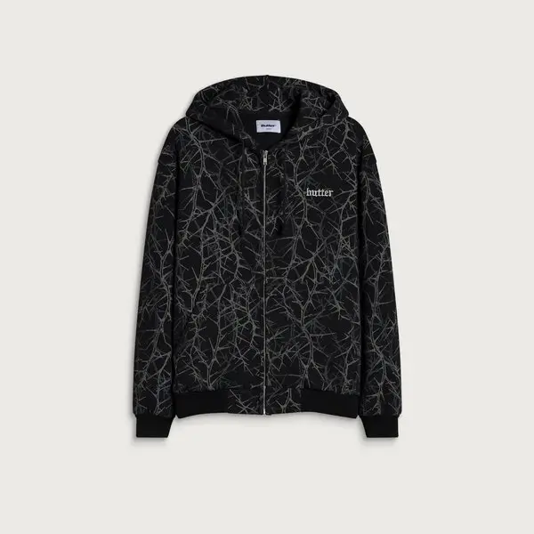 BUTTER GOODS Thorn Camo Waffle Zip Hoodie