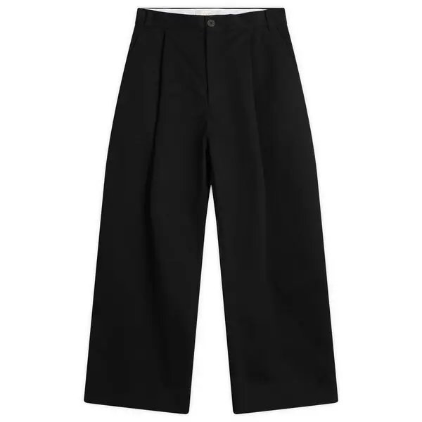 Studio Nicholson Sorte Peached Cotton Pleat Volume Pant