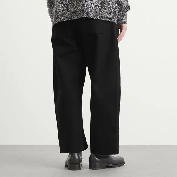 Studio Nicholson Sorte Peached Cotton Pleat Volume Pant
