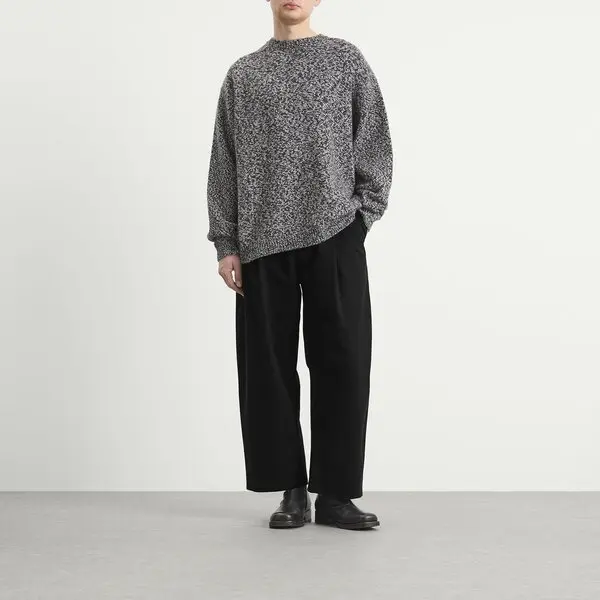 Studio Nicholson Sorte Peached Cotton Pleat Volume Pant