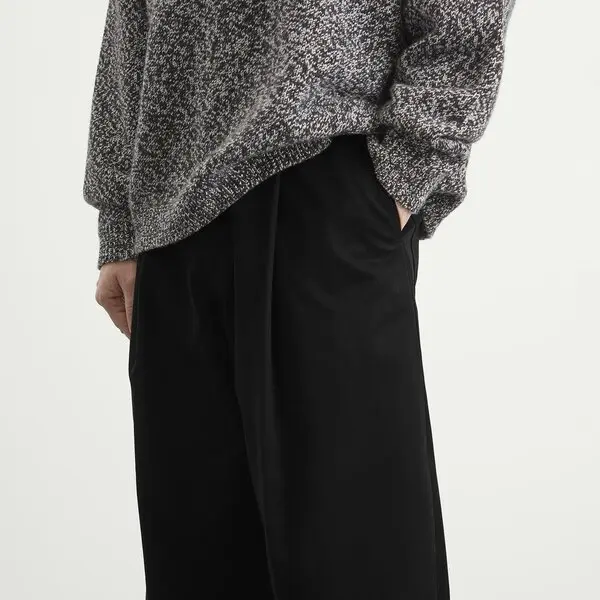 Studio Nicholson Sorte Peached Cotton Pleat Volume Pant