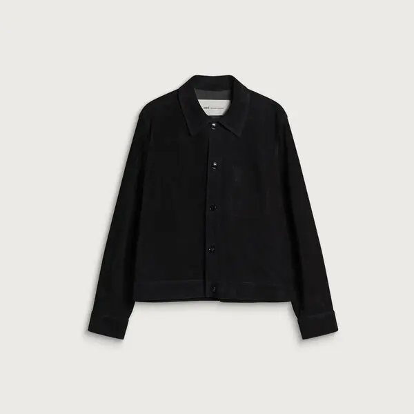 AMI Paris Suede Jacket With Embossed Adc
