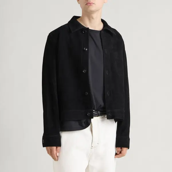 AMI Paris Suede Jacket With Embossed Adc