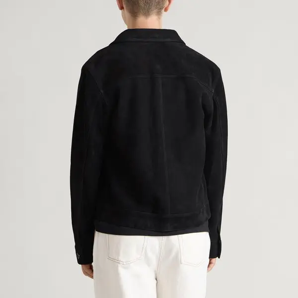 AMI Paris Suede Jacket With Embossed Adc