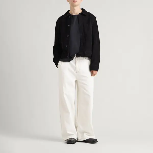 AMI Paris Suede Jacket With Embossed Adc