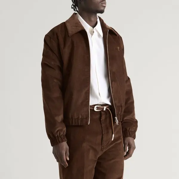 AMI Paris Fine Corduroy Adc Padded Zipped Jacket