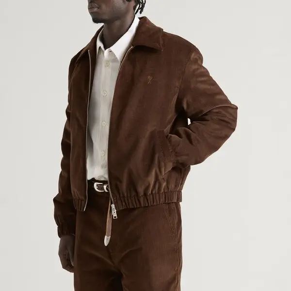 AMI Paris Fine Corduroy Adc Padded Zipped Jacket