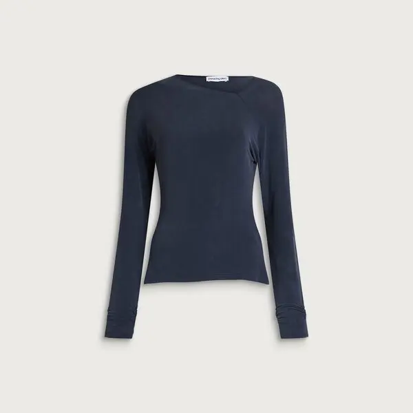PEACHY DEN Cupro Balloon Sleeve Top