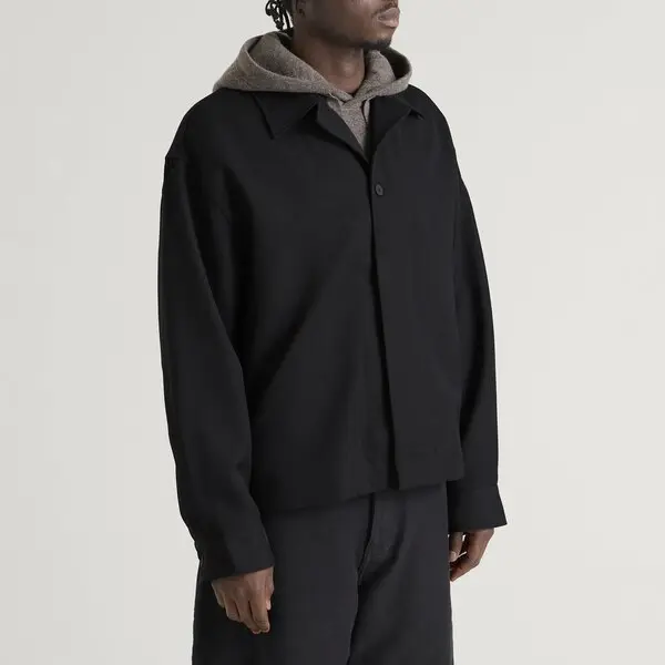 Studio Nicholson Rrick Tech Wool Open Collar Shirt
