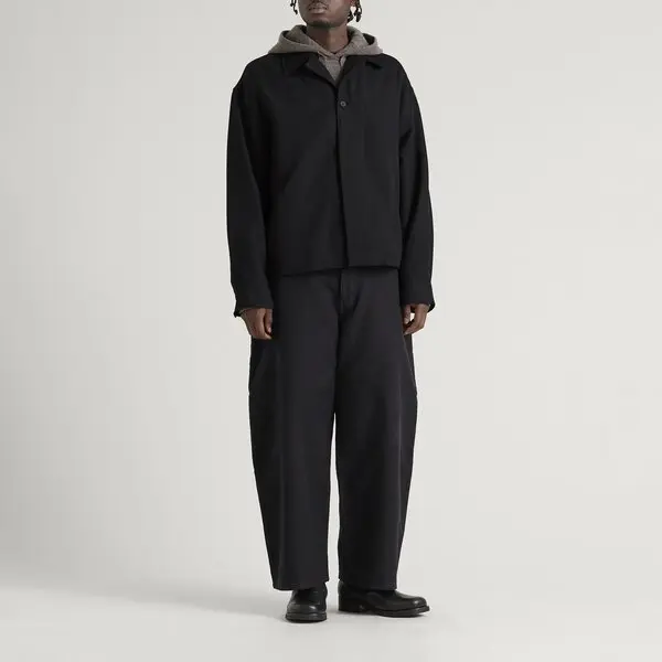 Studio Nicholson Rrick Tech Wool Open Collar Shirt