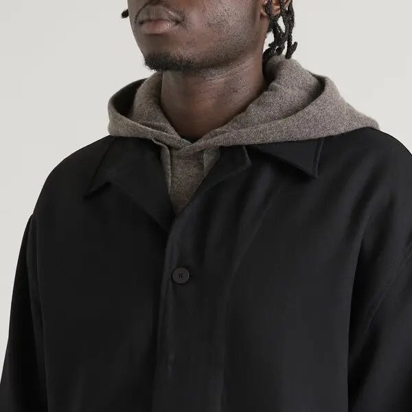 Studio Nicholson Rrick Tech Wool Open Collar Shirt