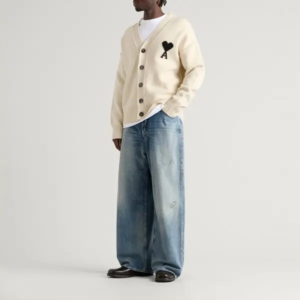 AMI Paris Contrasted Adc Cardigan