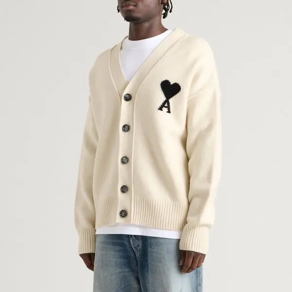 AMI Paris Contrasted Adc Cardigan