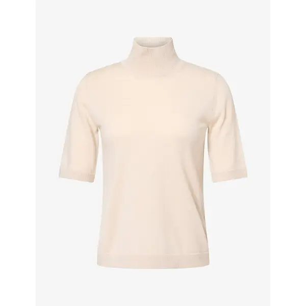 Max Mara Polo-neck Wool Knit Top - Albino