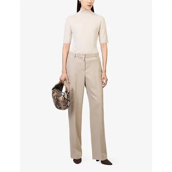 Max Mara Polo-neck Wool Knit Top - Albino