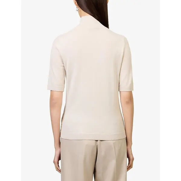 Max Mara Polo-neck Wool Knit Top - Albino
