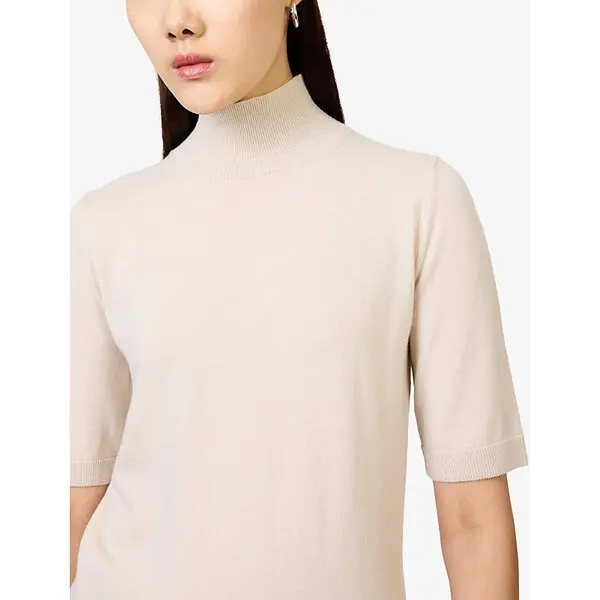 Max Mara Polo-neck Wool Knit Top - Albino