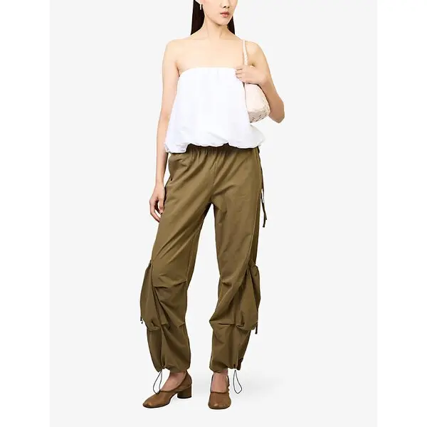 DEIJI STUDIOS Bubble Drawstring Linen Top