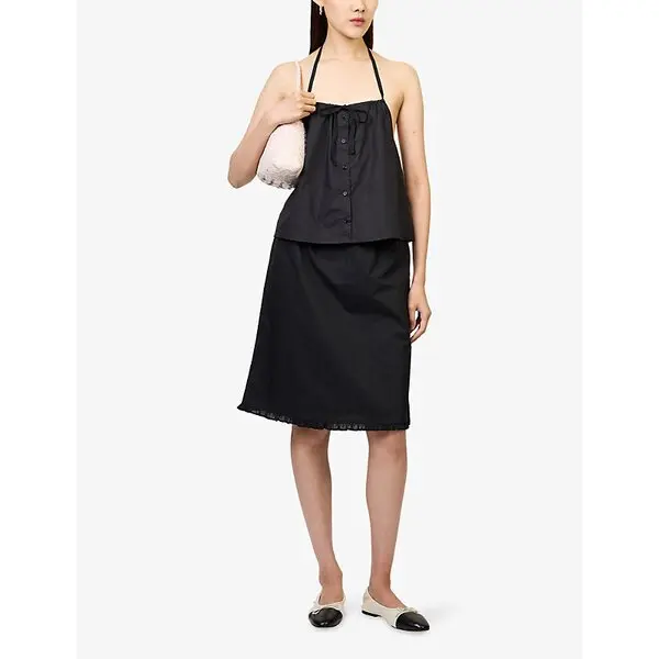 DEIJI STUDIOS One Frill Cotton Mini Skirt