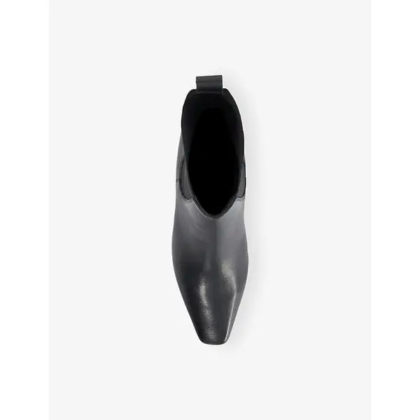 DUNE Odela Leather Heeled Ankle Boots - Black Leather