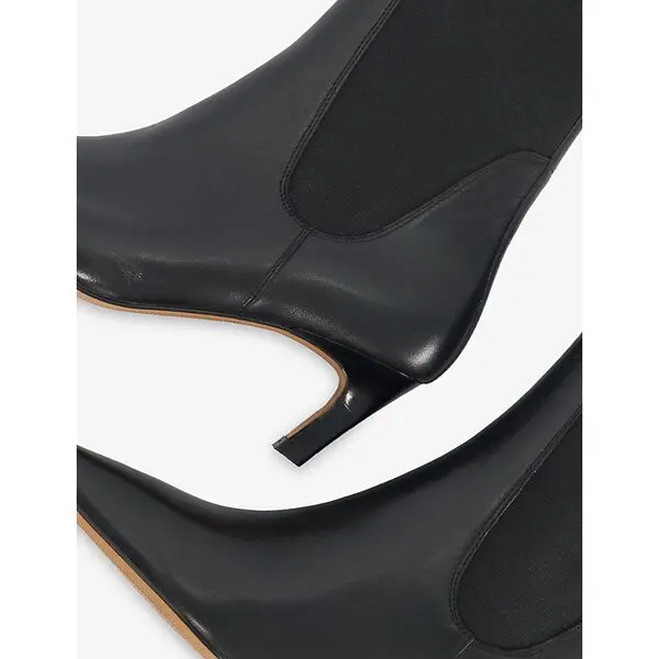 DUNE Odela Leather Heeled Ankle Boots - Black Leather