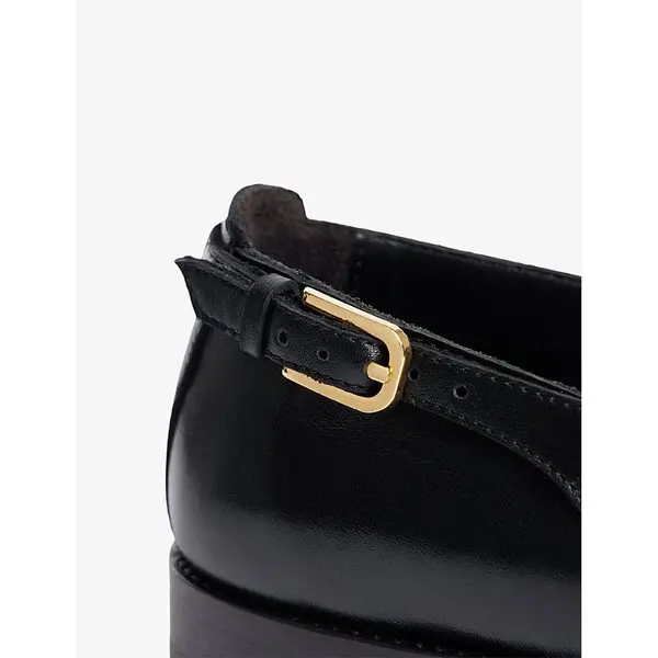 Sandro Buckle-embellished Leather Loafers