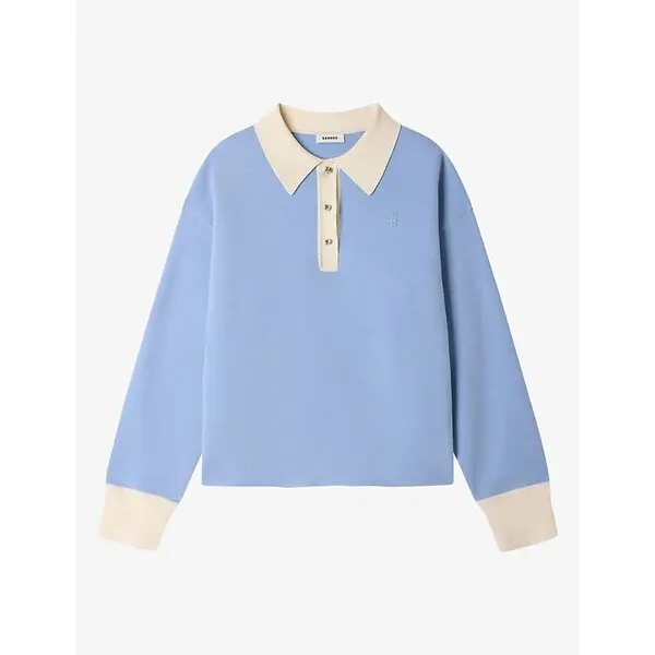 Sandro Collared Two-tone Wool-blend Polo