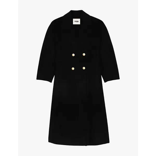 Maje Balloon-sleeve Double-faced Wool Coat
