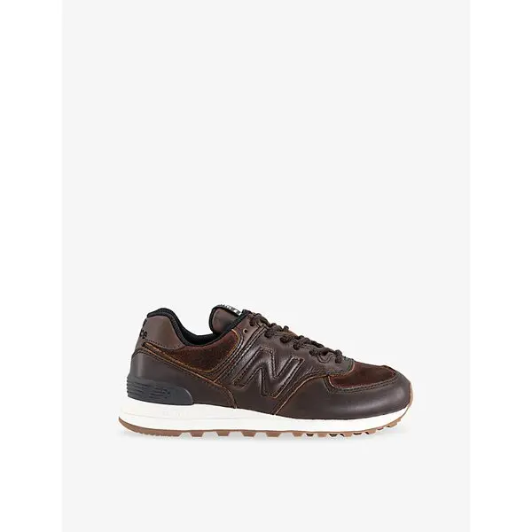 NEW BALANCE 574 Leather Trainers - Pumpernickle