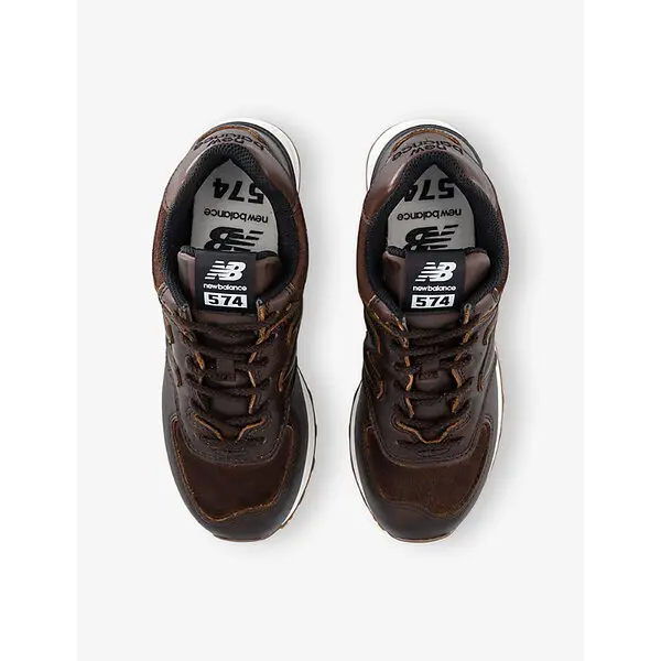 NEW BALANCE 574 Leather Trainers - Pumpernickle
