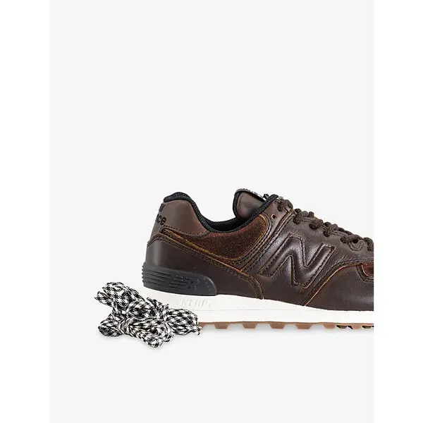 NEW BALANCE 574 Leather Trainers - Pumpernickle
