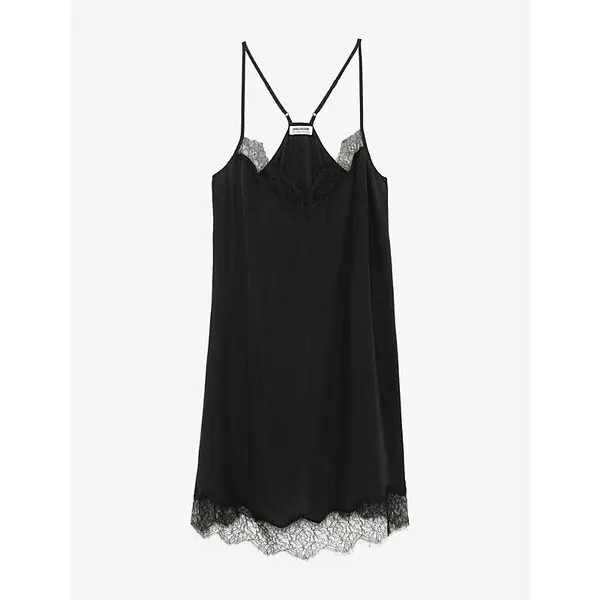 Zadig&Voltaire Respas Lace-trim Silk Mini Dress