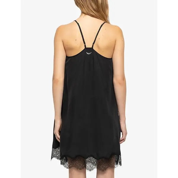 Zadig&Voltaire Respas Lace-trim Silk Mini Dress