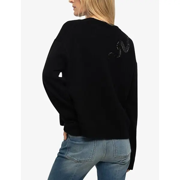 Zadig&Voltaire Markuz Rhinestone-embellished Wool-blend Jumper
