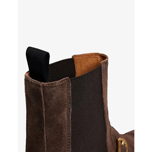 Sandro Buckle Chelsea Suede Ankle Boots