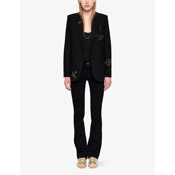 Zadig&Voltaire Valse Rhinestone-embellished Stretch-woven Blazer