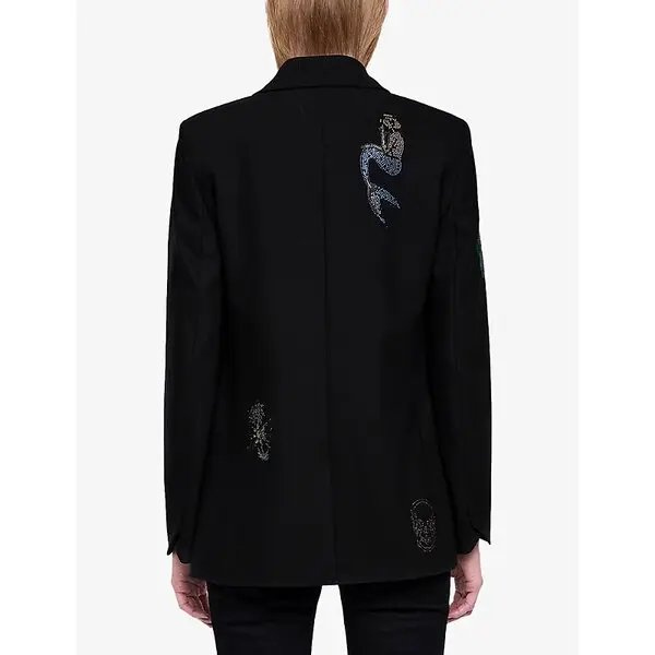 Zadig&Voltaire Valse Rhinestone-embellished Stretch-woven Blazer