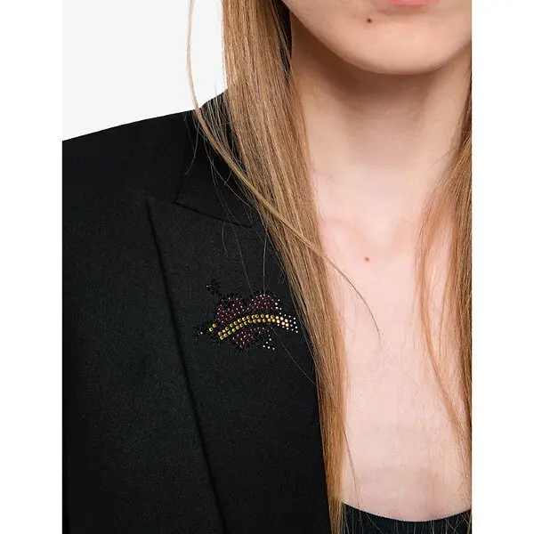 Zadig&Voltaire Valse Rhinestone-embellished Stretch-woven Blazer