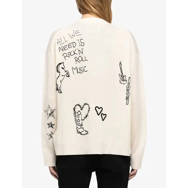 Zadig&Voltaire Mirkaz Logo-embroidered Cashmere Cardigan